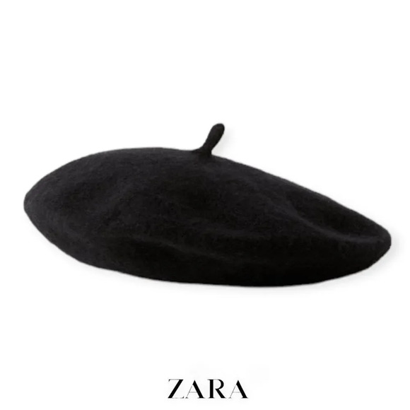 Zara | Accessories | Zara Kids Black Faux Fur Beret | Poshmark